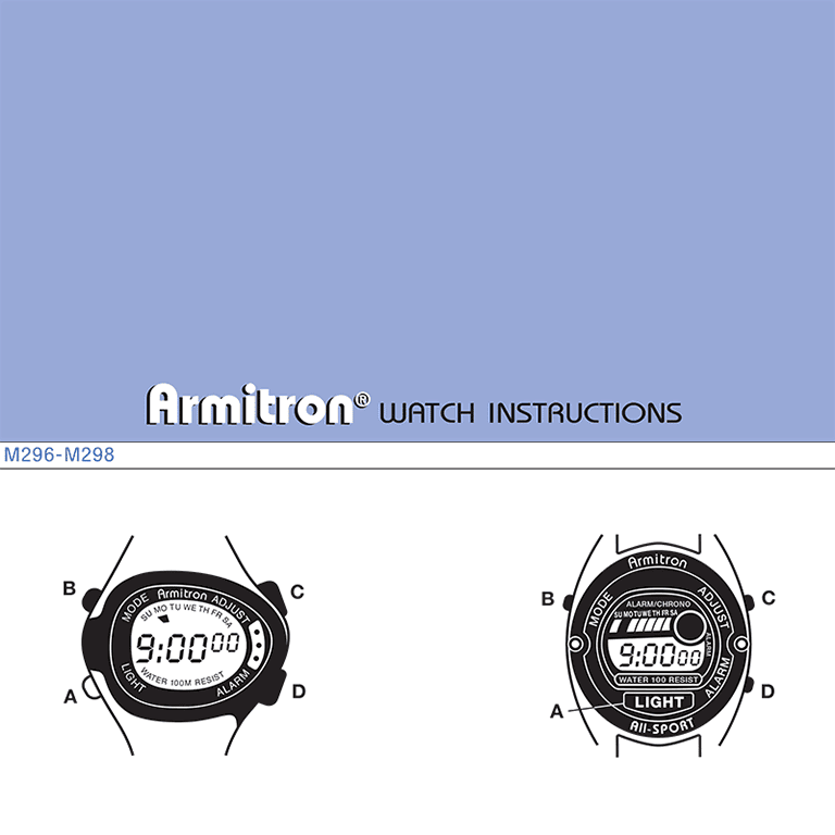 User manuals for ARMITRON watches