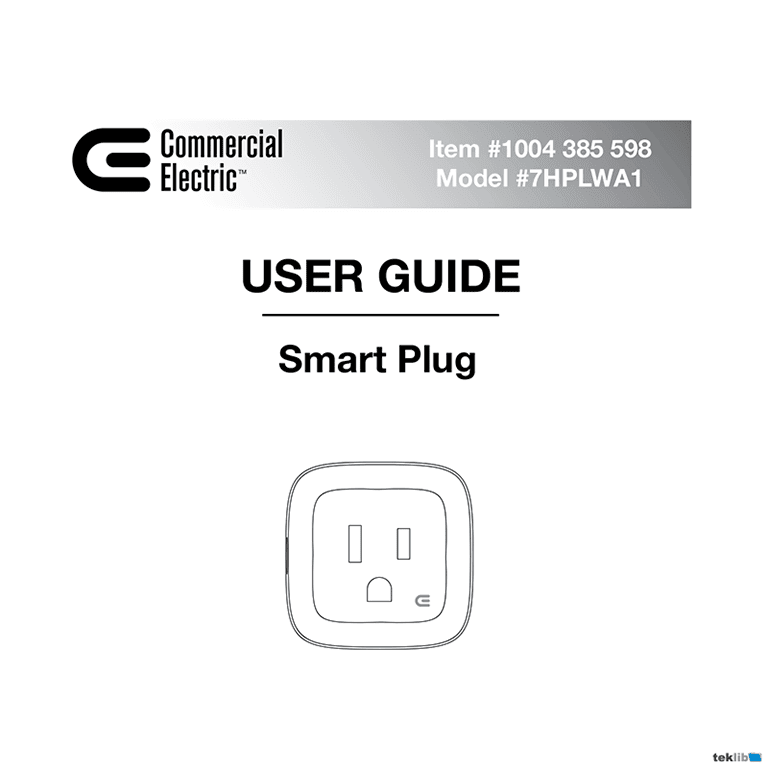Commercial Electric 7HPLWA1/1004385598 smart plug User Manual