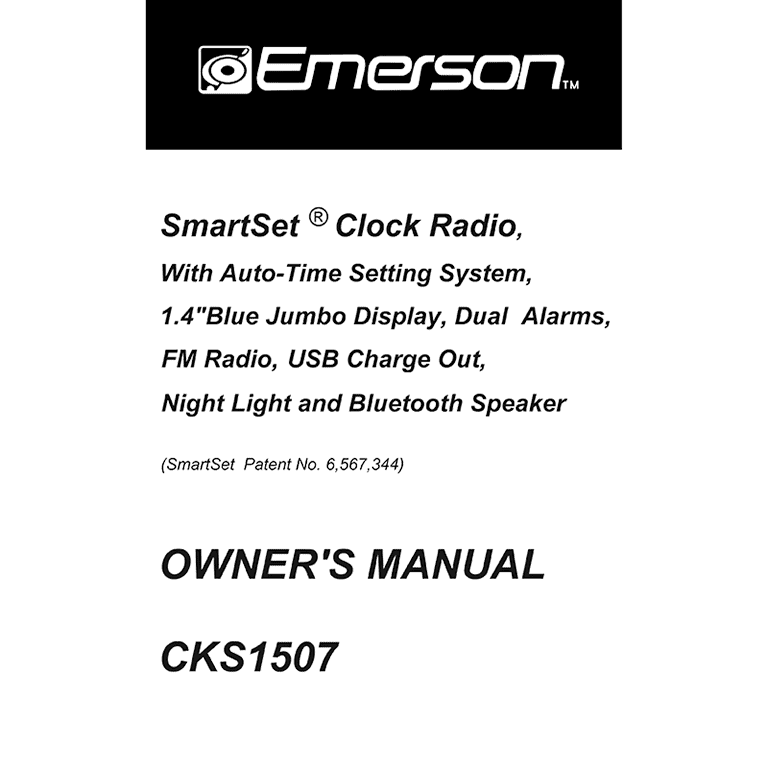 Emerson CKS1507 SmartSet dual alarm clock radio User Manual