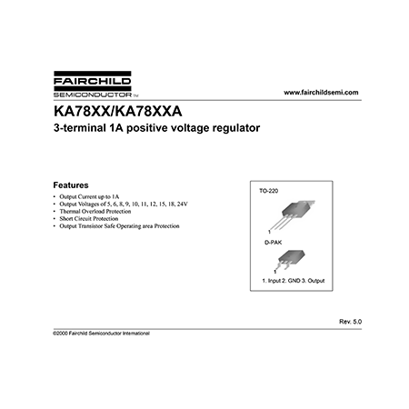 KA7812 Fairchild 12V 1A voltage regulator Datasheet