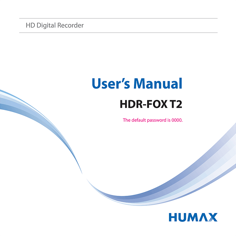 Humax HDR-FOX T2 Freeview+HD Digital TV Recorder User Manual
