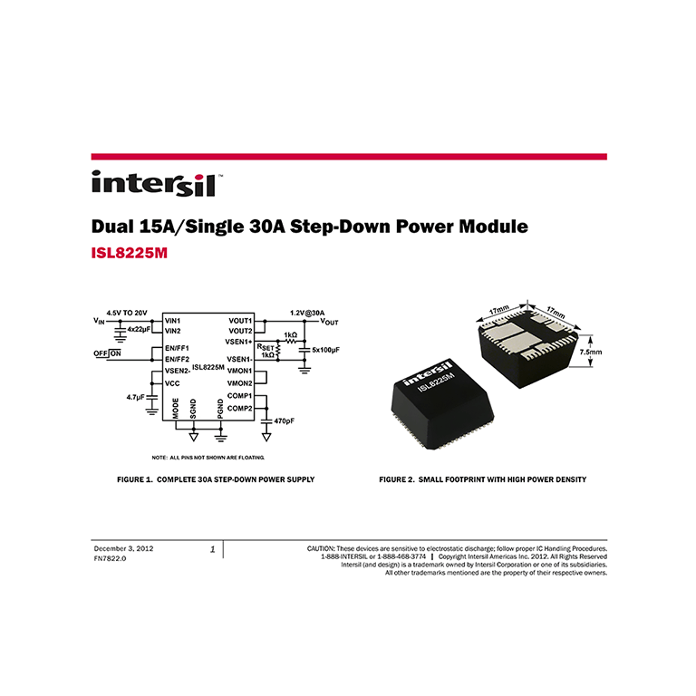 ISL8225M Intersil step-down power module Datasheet