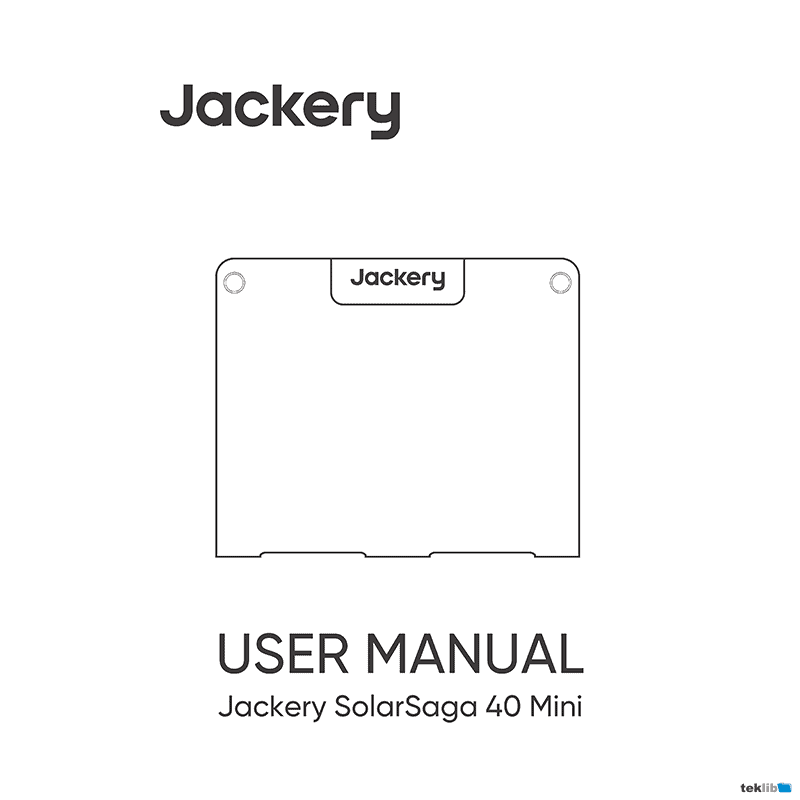 Jackery SOLARSAGA 40 MINI solar panel User Manual