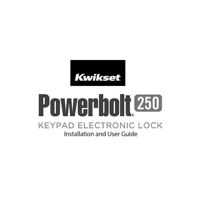 Kwikset Powerbolt 250 keypad electronic lock User Manual