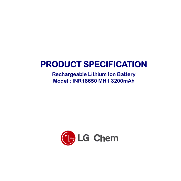 LG INR18650 MH1 Rechargeable Li-ion Battery Datasheet