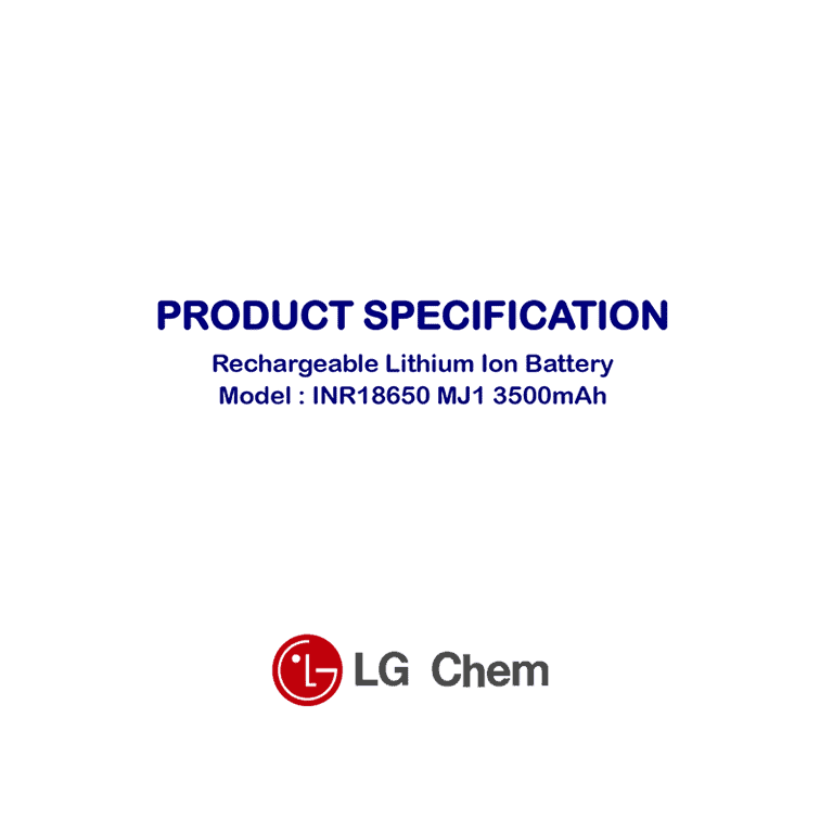 LG INR18650 MJ1 Rechargeable Li-ion Battery Datasheet