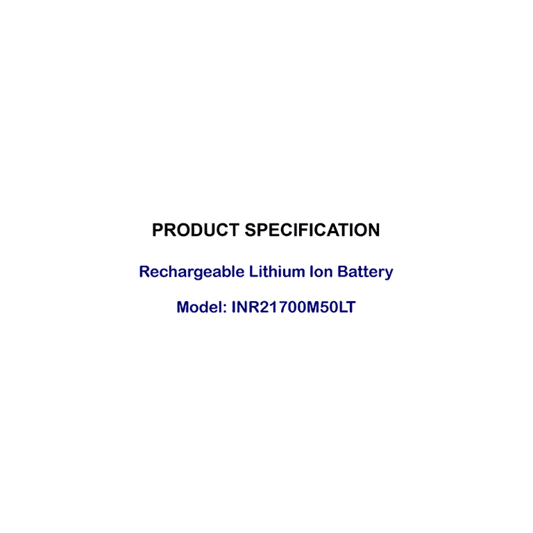 LG INR21700M50LT rechargeable li-ion battery Datasheet