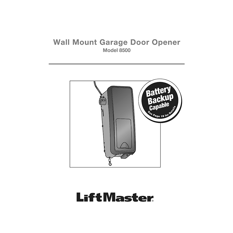 LiftMaster 8500 garage door opener Manual (2022 and after)