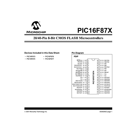 Microchip PIC16F873 Microcontroller Datasheet