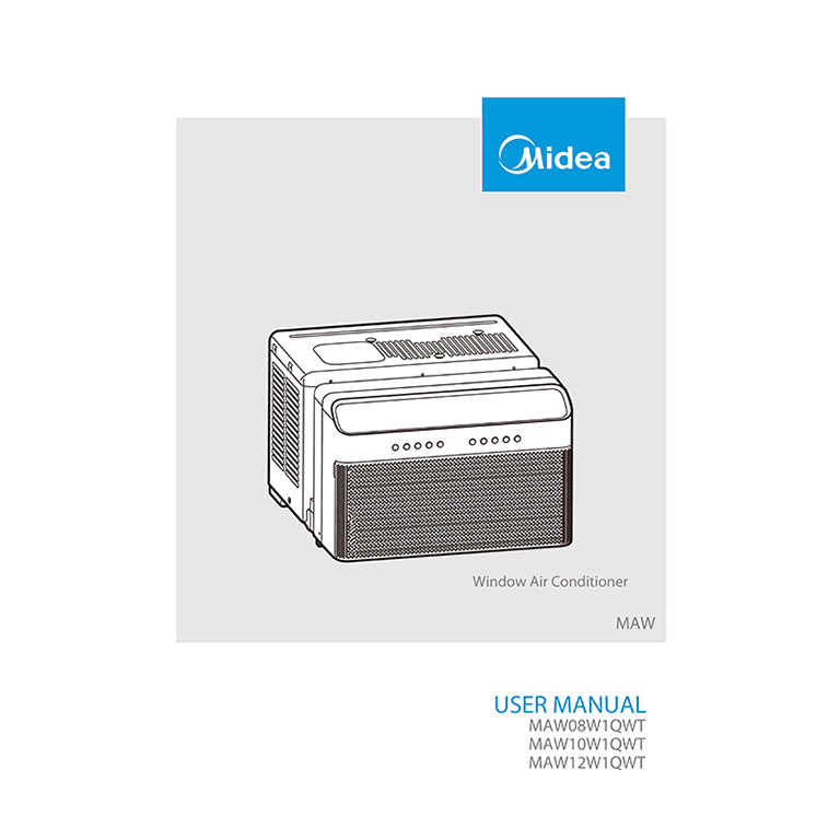 Midea MAW12W1QWT U-shaped window air conditioner User Manual