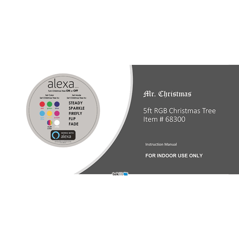 Mr.Christmas # 68300 5ft RGB Christmas tree User Manual