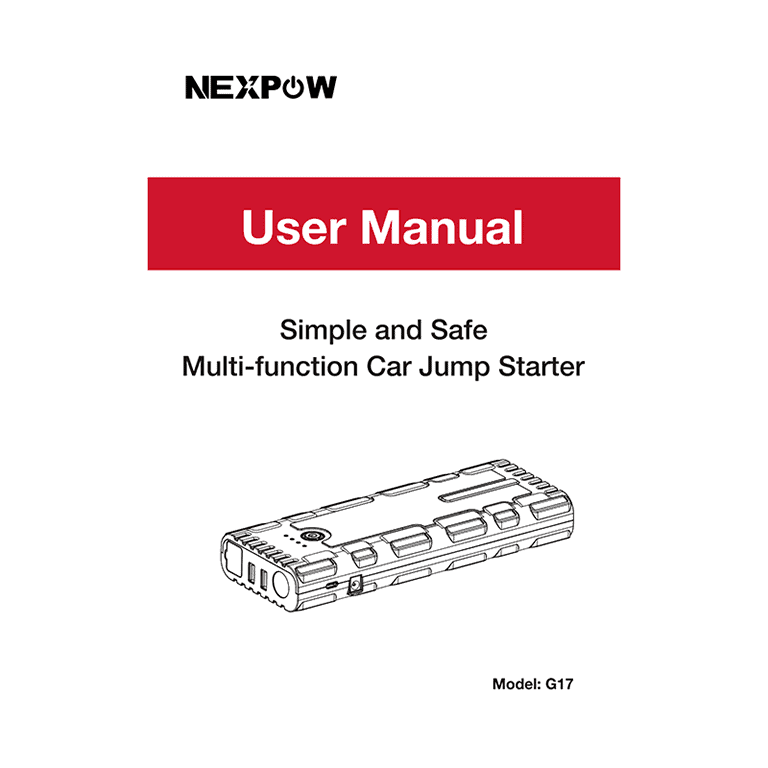 User manuals for NEXPOW jump starters and power stations