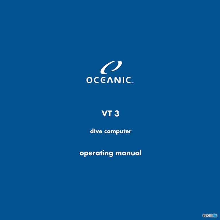 Oceanic VT3 Dive Computer Operating Manual | teklib: tech doc library