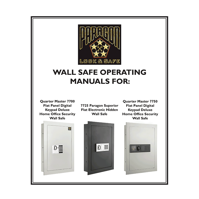 Paragon Lock and Safe 7725 Electronic Wall safe User Manual