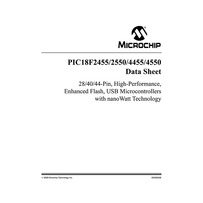 Microchip PIC18F4550 microcontroller Datasheet