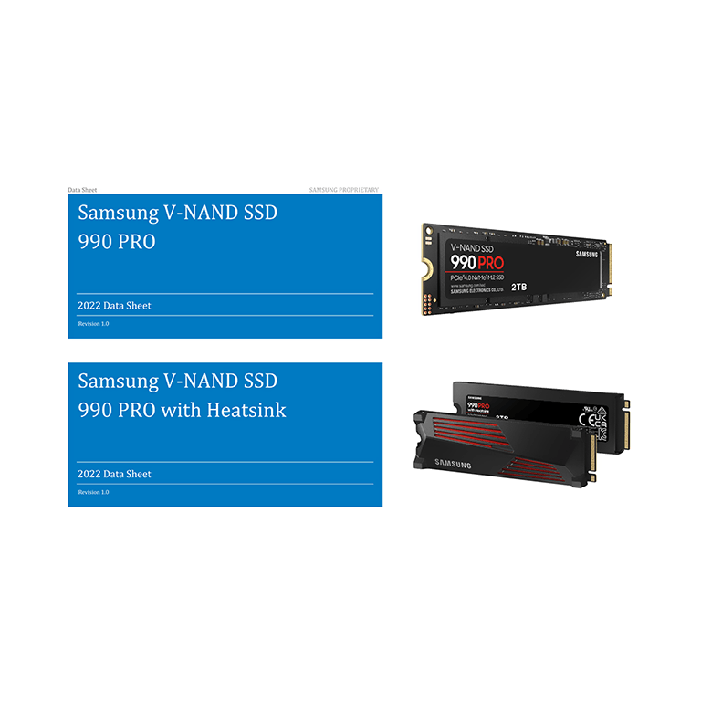 Samsung SSD 990 PRO 1TB M.2 PCIe NVMe MZ-V9P1T0 Data Sheet