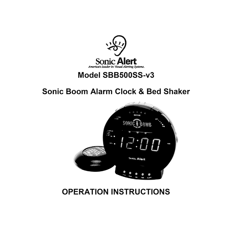Sonic Alert SBB500SS Sonic Bomb Alarm Clock User Manual