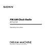 Sony ICF-C218 DREAM MACHINE clock radio User/Service Manual