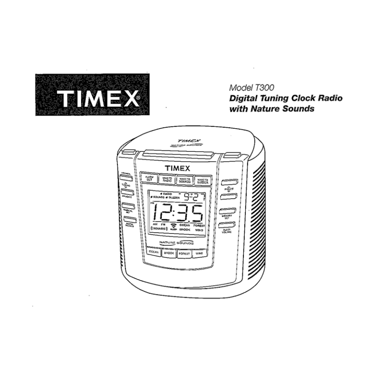 Timex T300 Digital Tuning Clock Radio User Manual