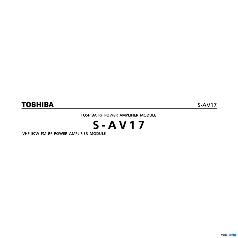 Toshiba S-AV17 rf power amplifier module Datasheet