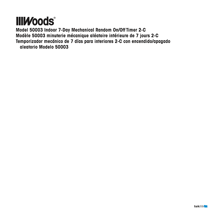 Woods 50003 mechanical timer User Manual