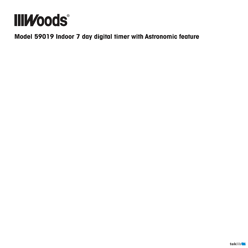 Woods 59019 digital timer User Manual