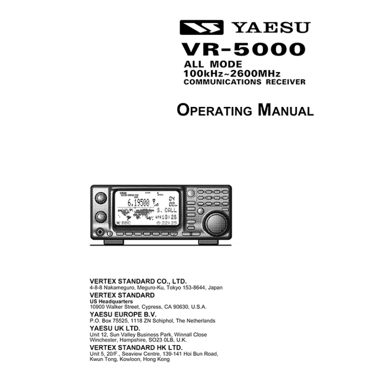Yaesu VR-5000 Communications Receiver User Manual